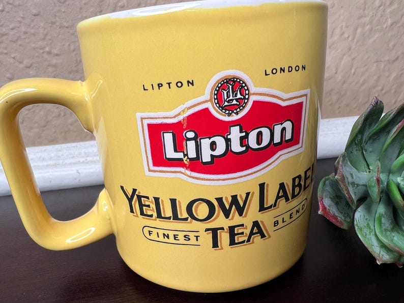 Vintage 1980's Lipton Yellow Label Tea Mug, Finest Blend,bahrain Fine ...