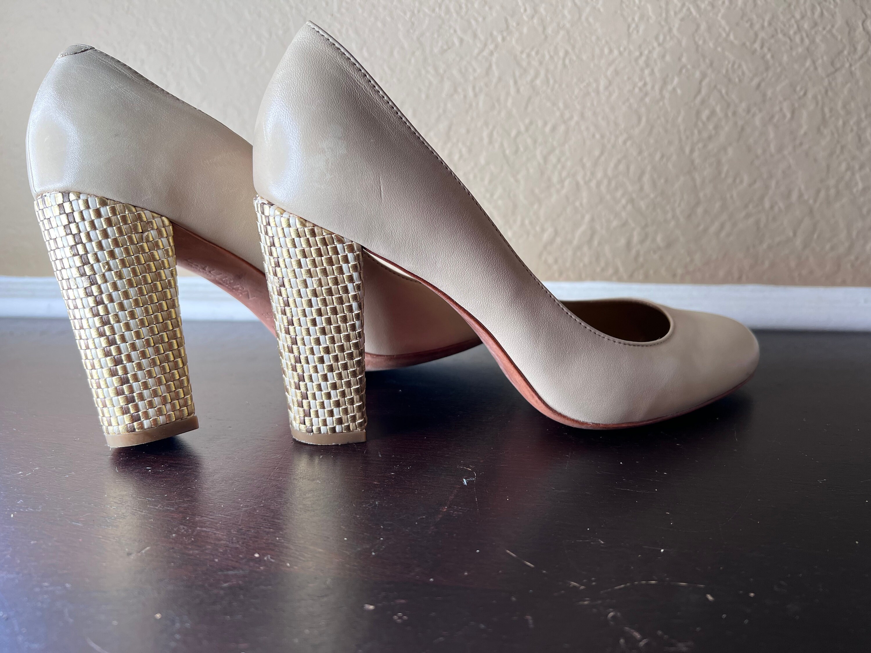 Vintage Fashion Lauren Ralph Lauren 7.5B Viona Nutral Beige High-heel ...