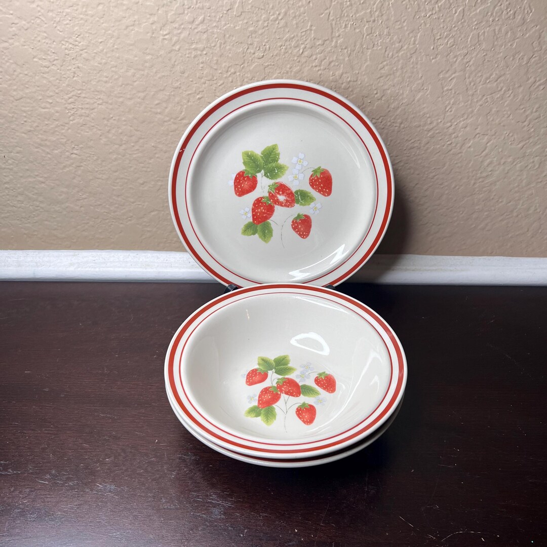 Vintage Sango Fujistone Berries 8493 Cereal Bowl, Salad / Dessert Plate ...