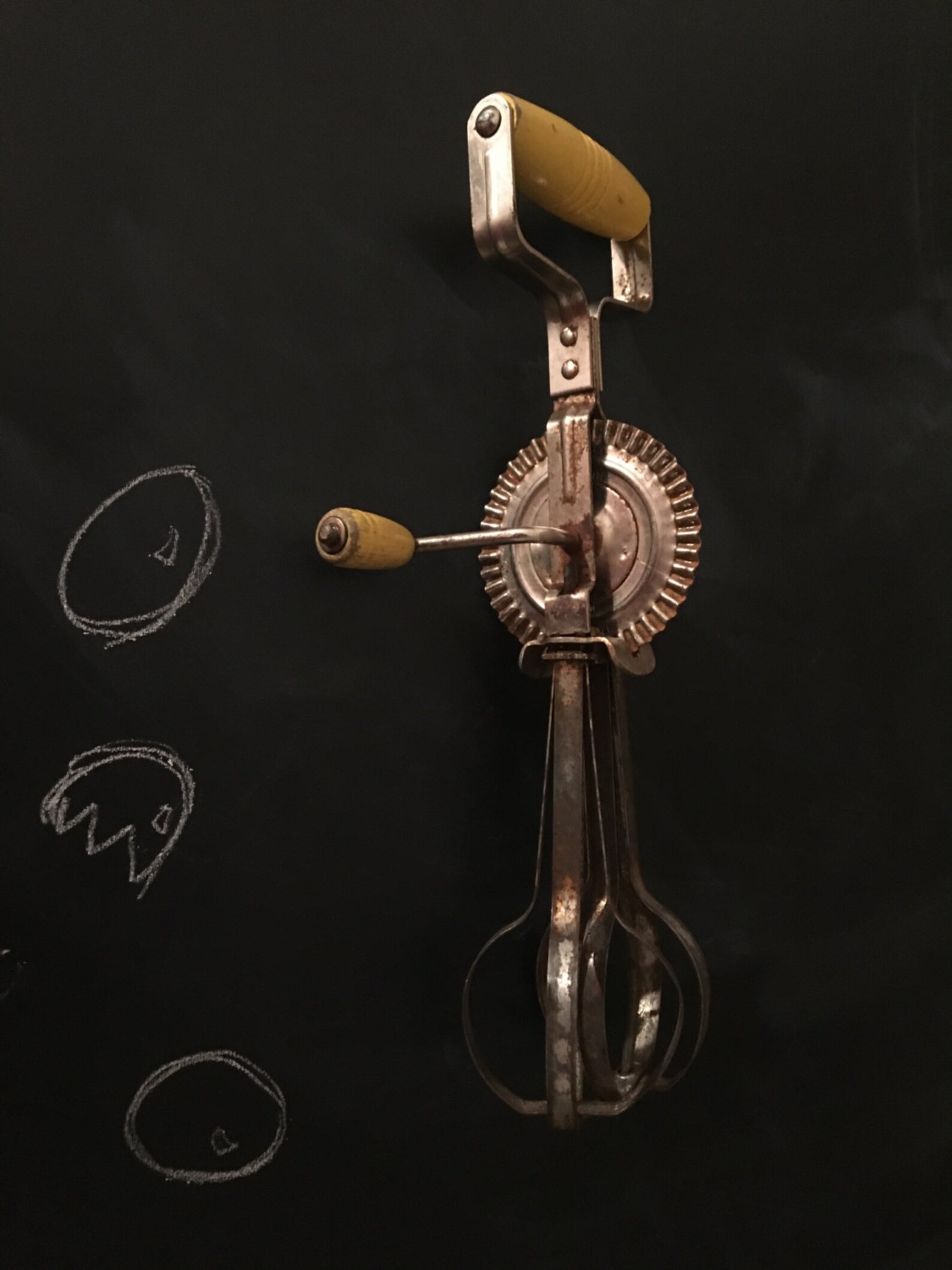 Vintage Taplin Egg Beaters With Yellow Wood Handle. Works! - Etsy