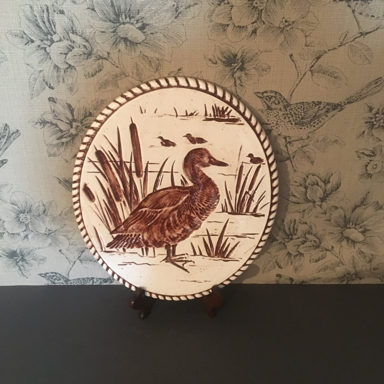 Lg Oval Duck Reverse Relief Ceramic Wall Plaque - Etsy