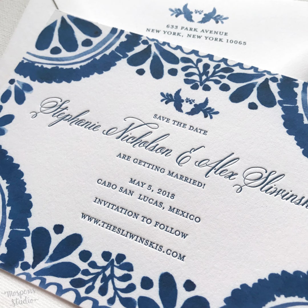 Spanish Talavera Wedding Invitation, Destination Wedding Invitation ...