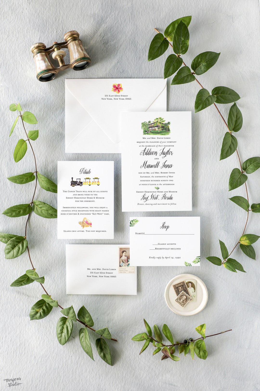 Florida Wedding Invitation - Key West Wedding Invitations - Watercolor ...