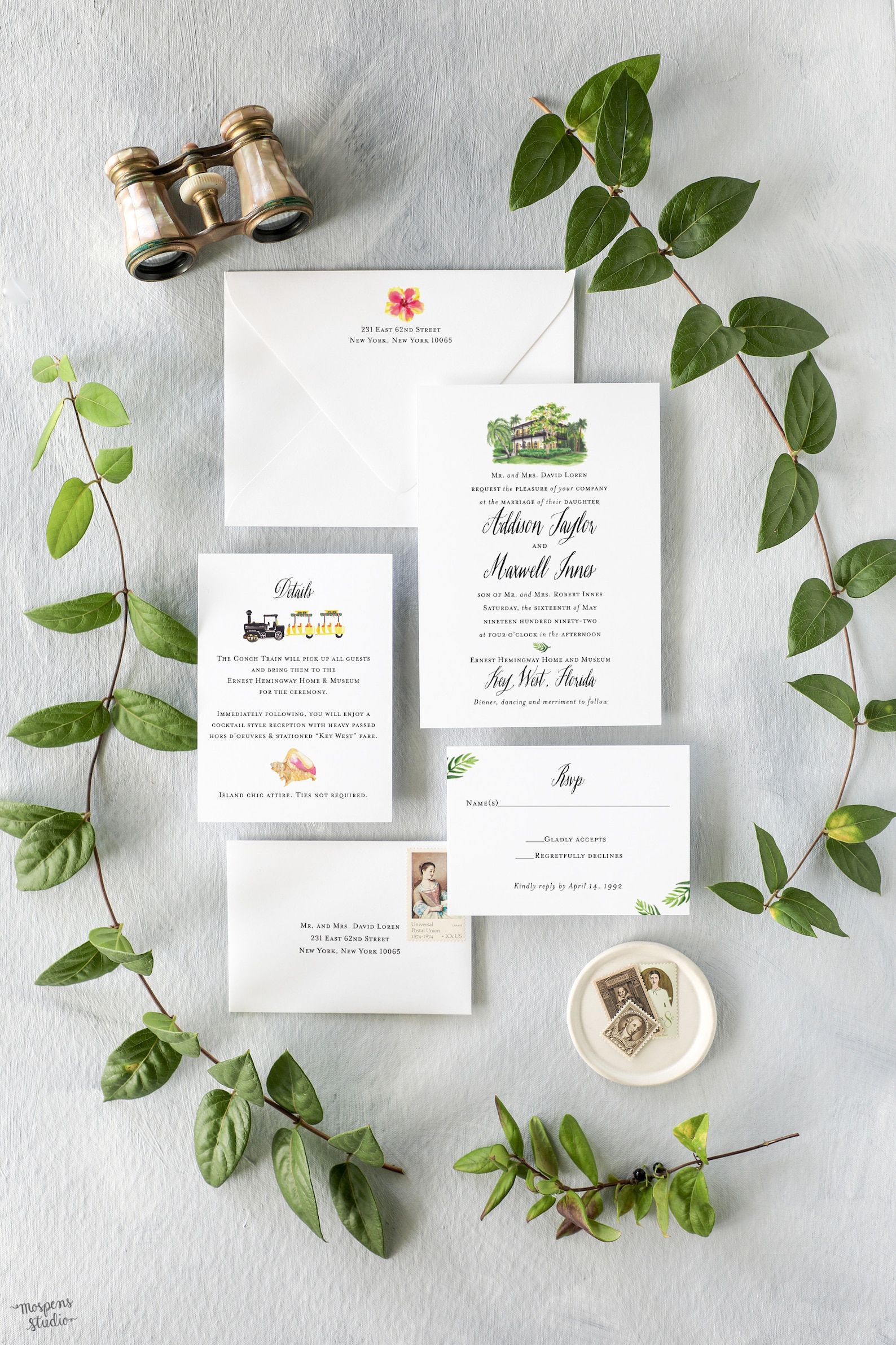 Florida Wedding Invitation - Key West Wedding Invitations - Watercolor ...