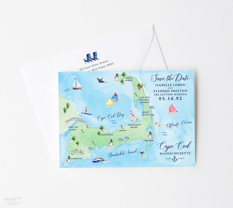 Cape Cod Save the Date Cards Destination Wedding Save the - Etsy