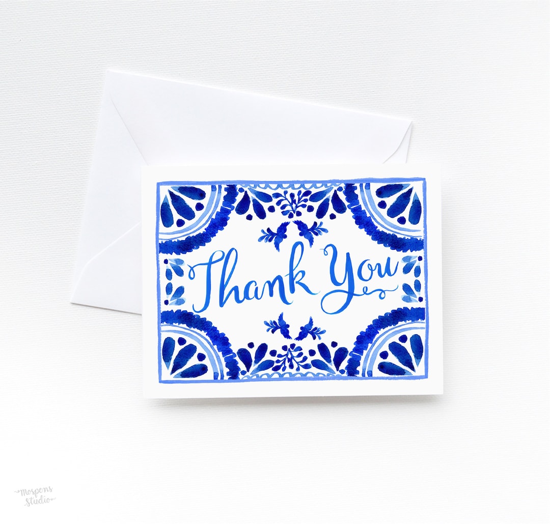 Thank You Cards - Mediterranean Tile Thank You Cards - Thank You Note ...