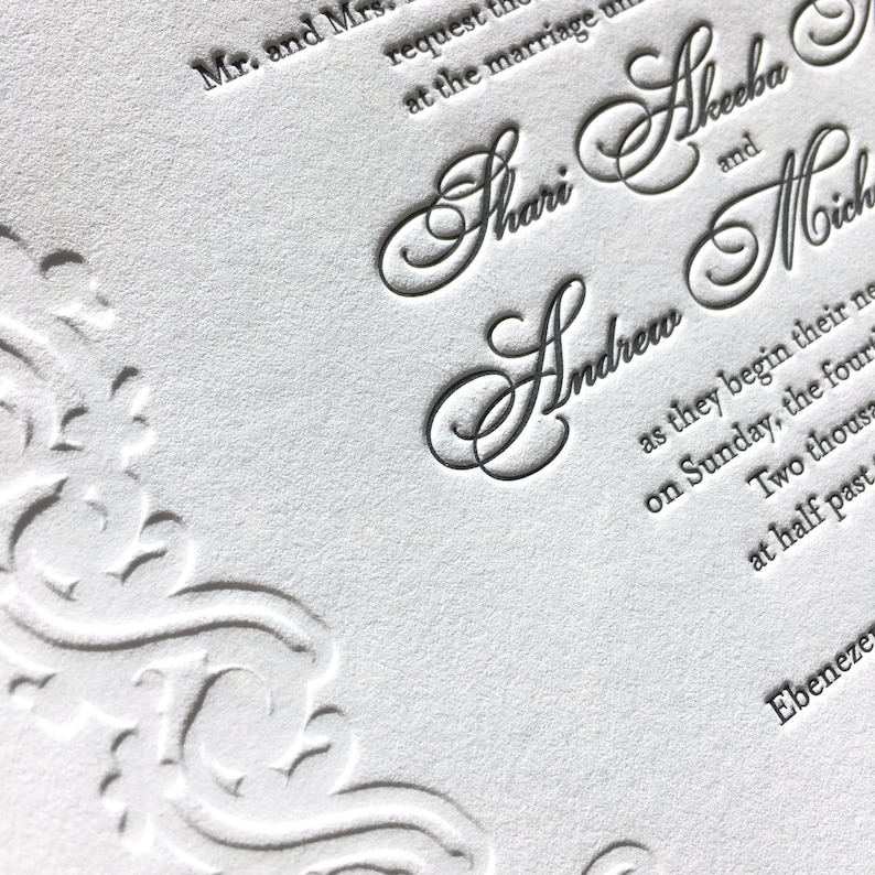 Letterpress Wedding Invitations Sample Pack | Etsy
