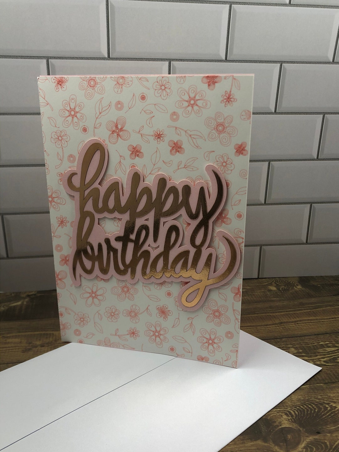 Floral Happy Birthday Card Field of Flowers Happy Birthday Indie ...