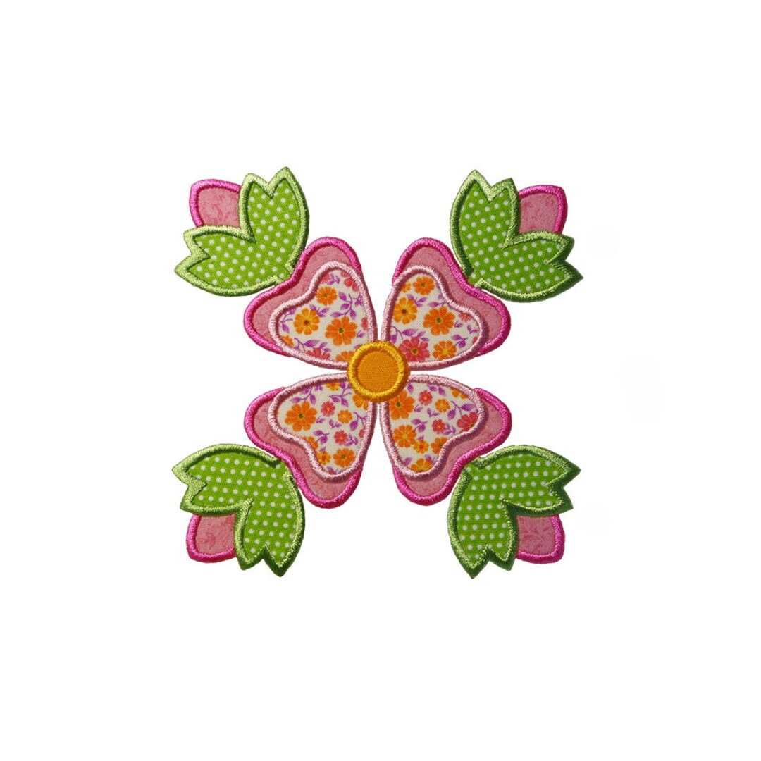 Ohio Rose Quilt Block Applique Machine Embroidery Design for Larger ...