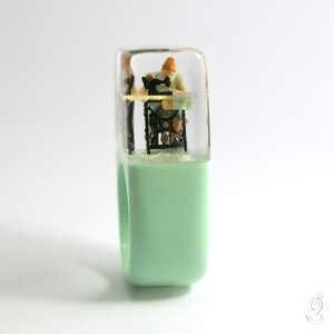 Sewing Machine – Handmade Sewing Ring With a Mini Seamstress and Her ...