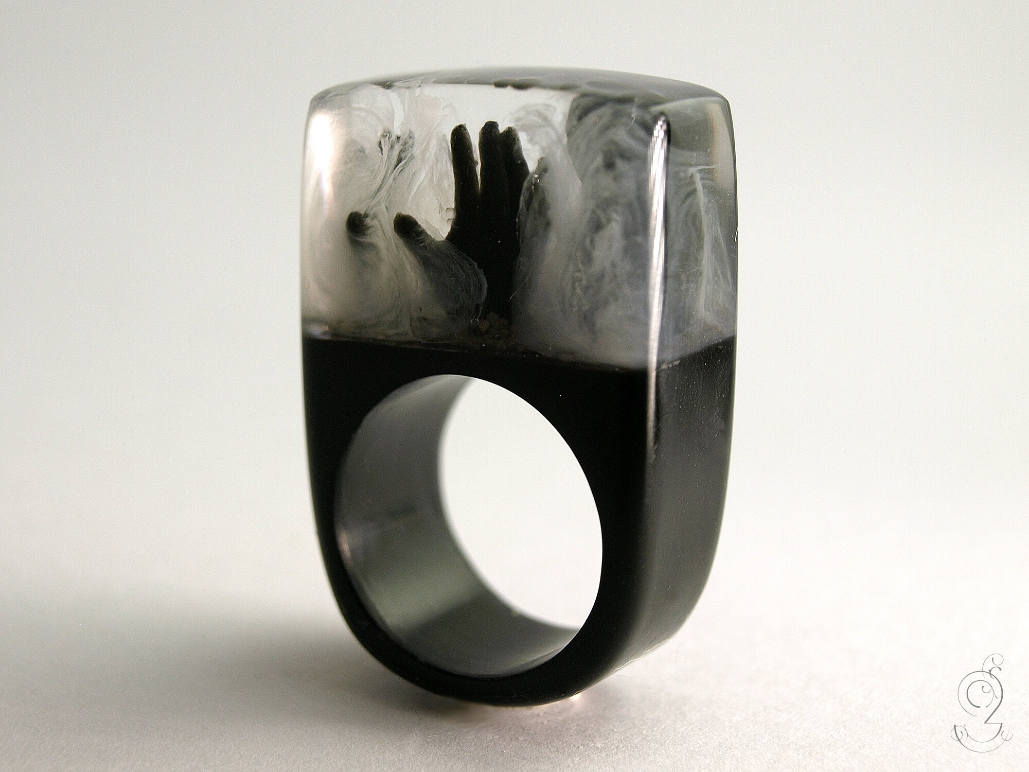 Zombie Creepy Undead Ring With Three Black Hands and Fog on - Etsy ...