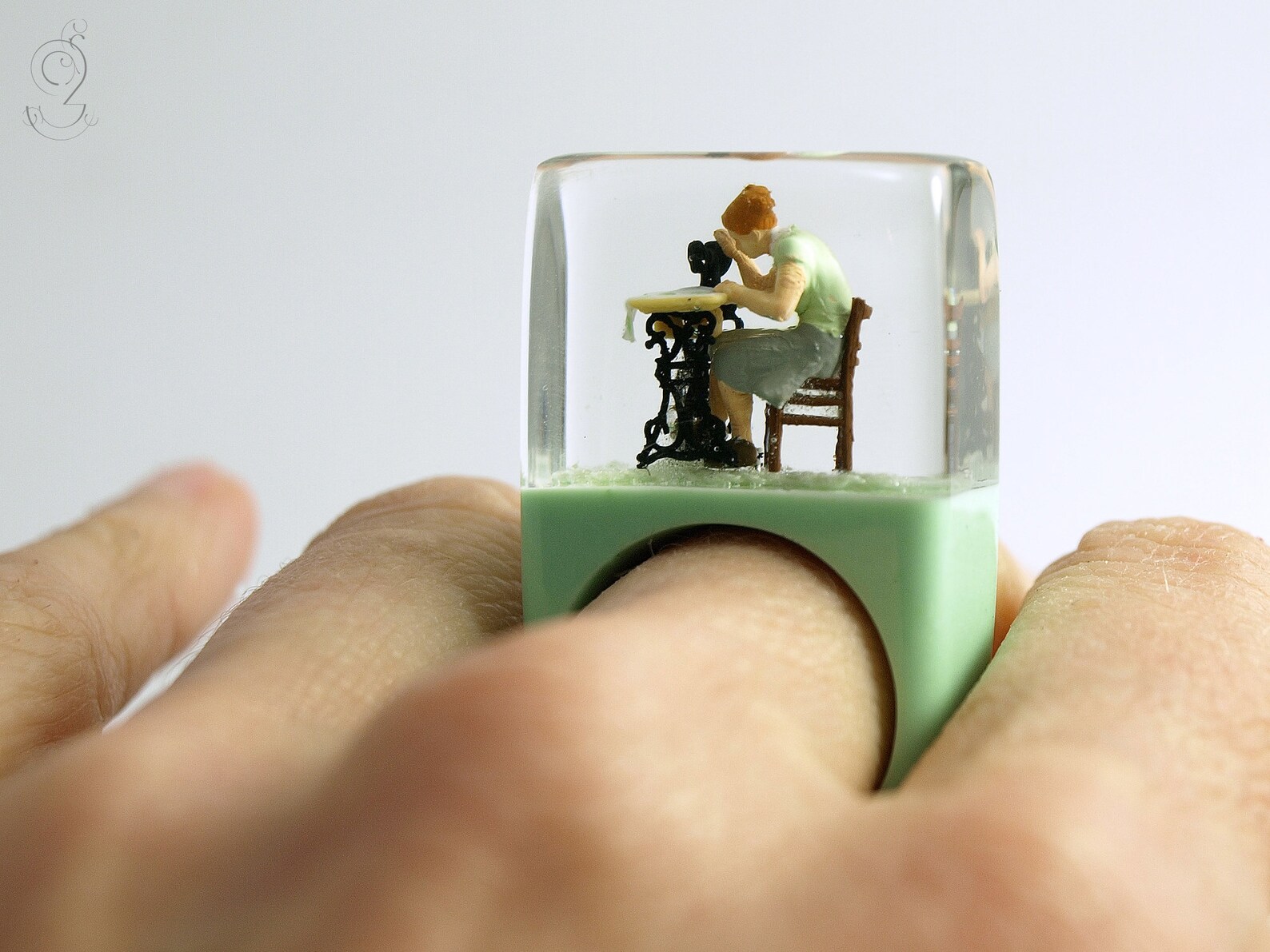 Sewing Machine Handmade Sewing Ring With a Mini Seamstress - Etsy