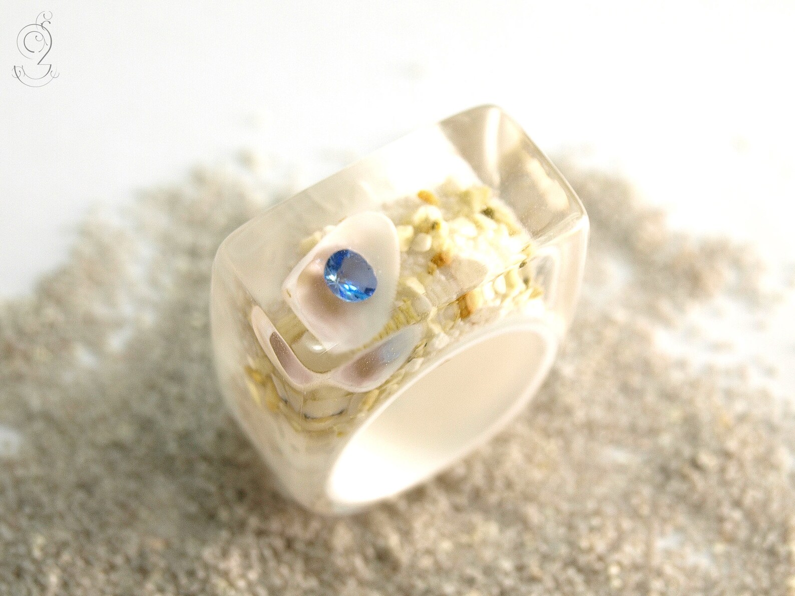 Flotsam Mysterious Ring With a Blue Zirconia Gemstone in a - Etsy