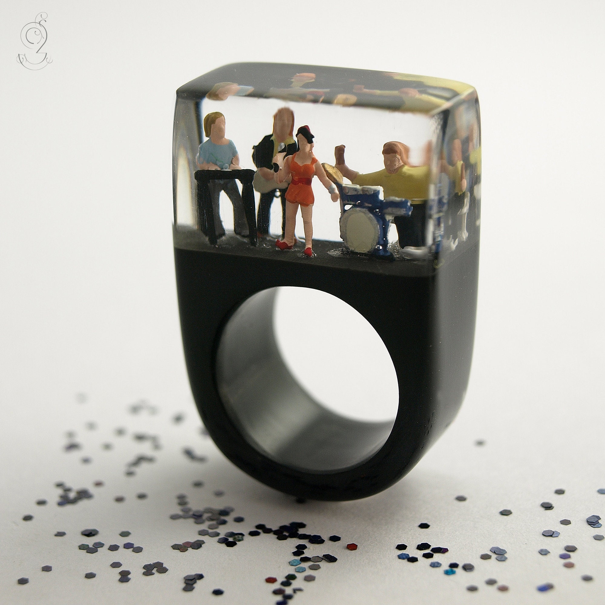 Soundcheck – Top Class Musician Ring With a Live Band on Black Ground ...