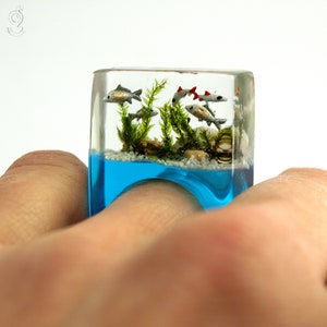Etsy Design Awards Finalist 2020: Aquarium – Fish Ring With Silver ...