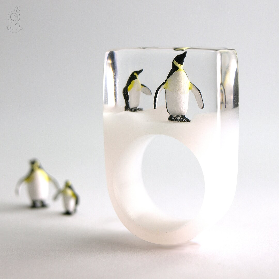 Penguin Ring Polar King – Frosty Ring With Two Majestic King Penguins ...
