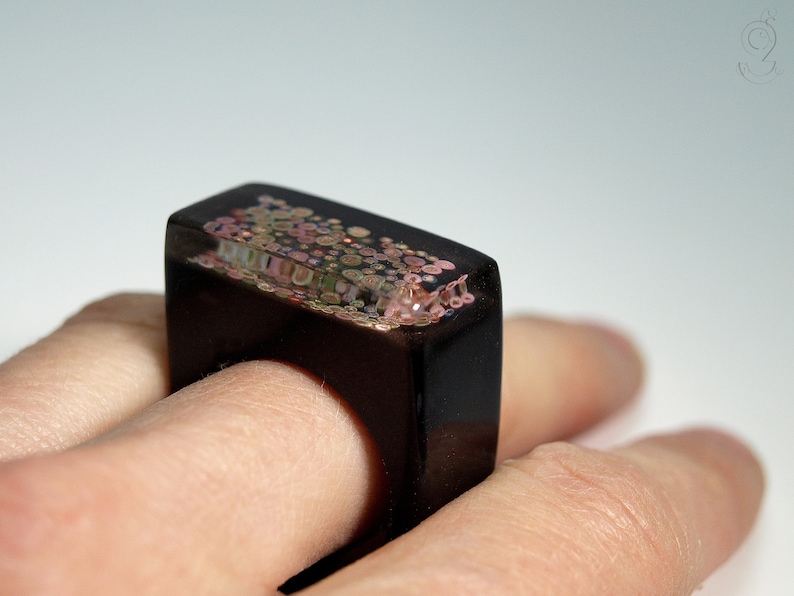 Cable Spaghetti Abstract Resin Ring With Cutted Colorful - Etsy