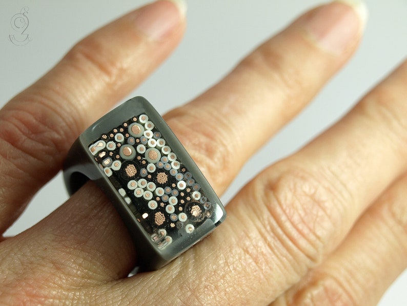 Cable Spaghetti Abstract Resin Ring With Cutted Colorful - Etsy