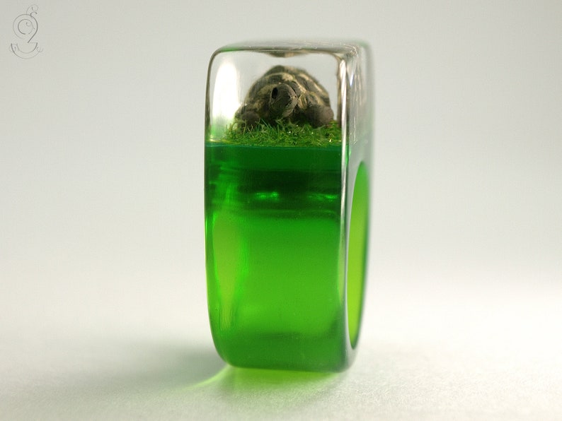 Turtle Majestic turtle ring with a small brown-beige turtle | Etsy