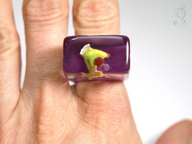 Bubble Gum Queen Cheeky Figures Ring With a Woman Sitting on - Etsy