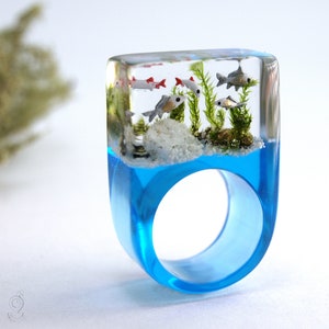 Etsy Design Awards Finalist 2020: Aquarium – Fish Ring With Silver ...