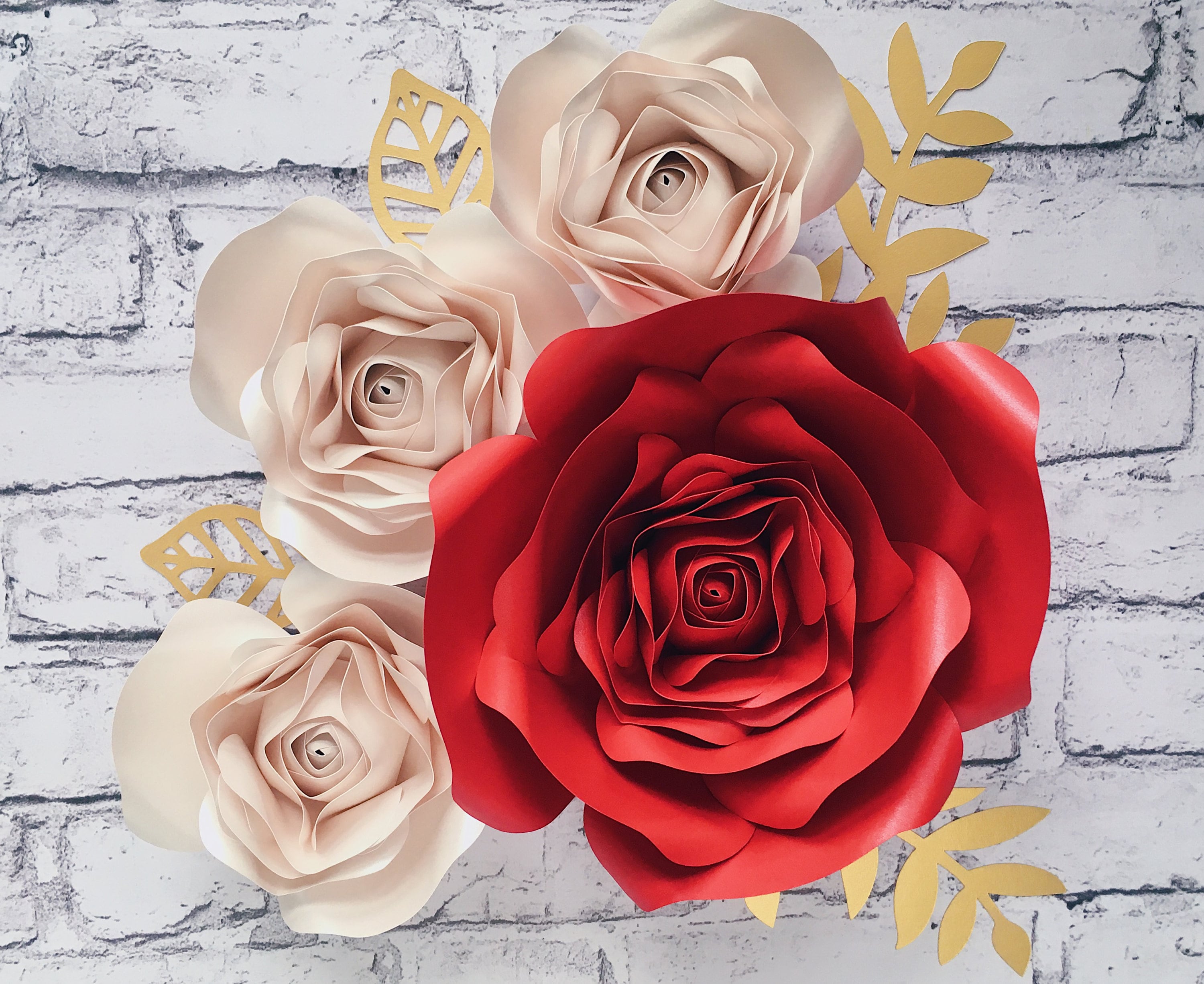 GIANT PAPER FLOWERS wall decor red rose | Etsy