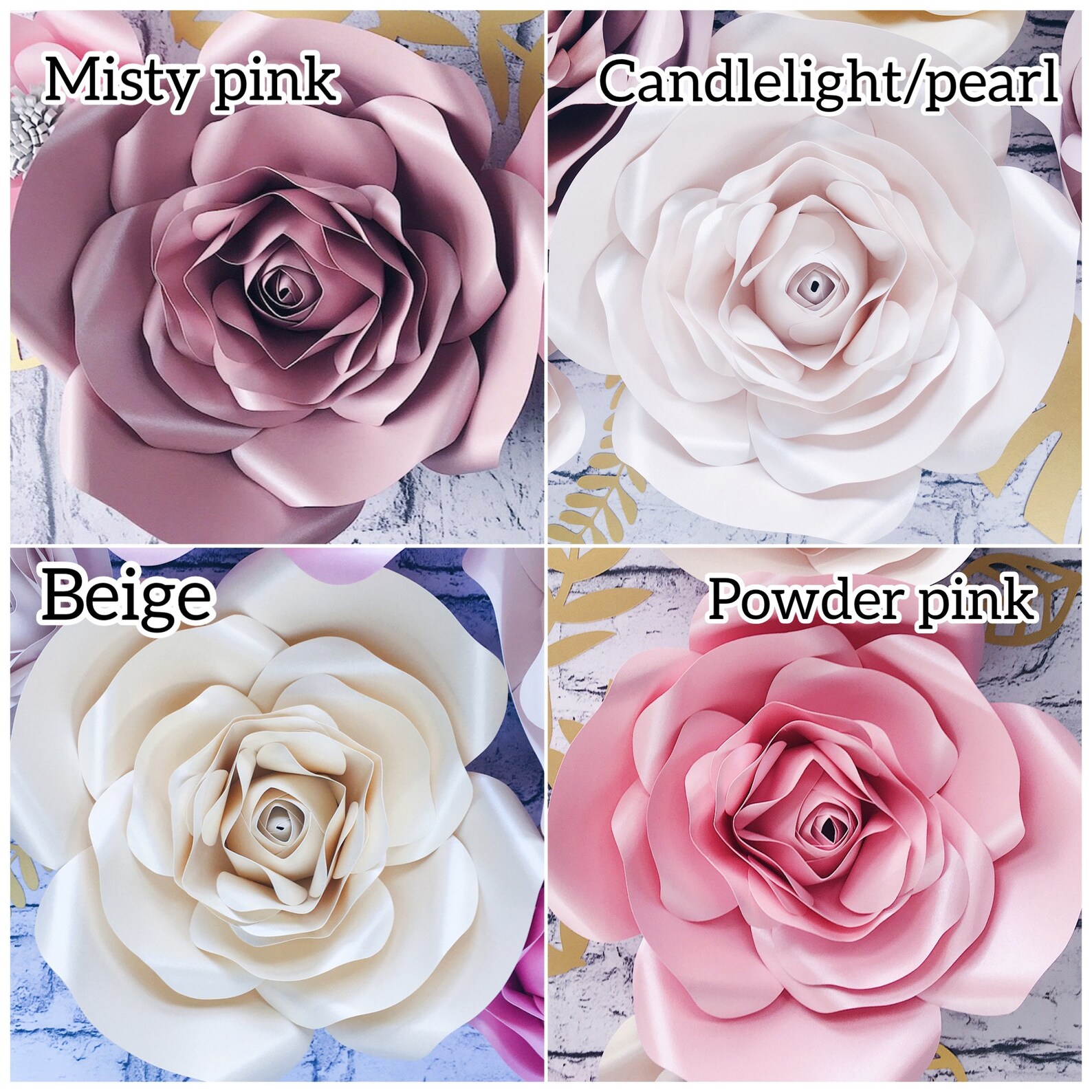 GIANT PAPER FLOWERS Wall Decor, 3d Paper Roses Wall Art, Floral Nursery ...