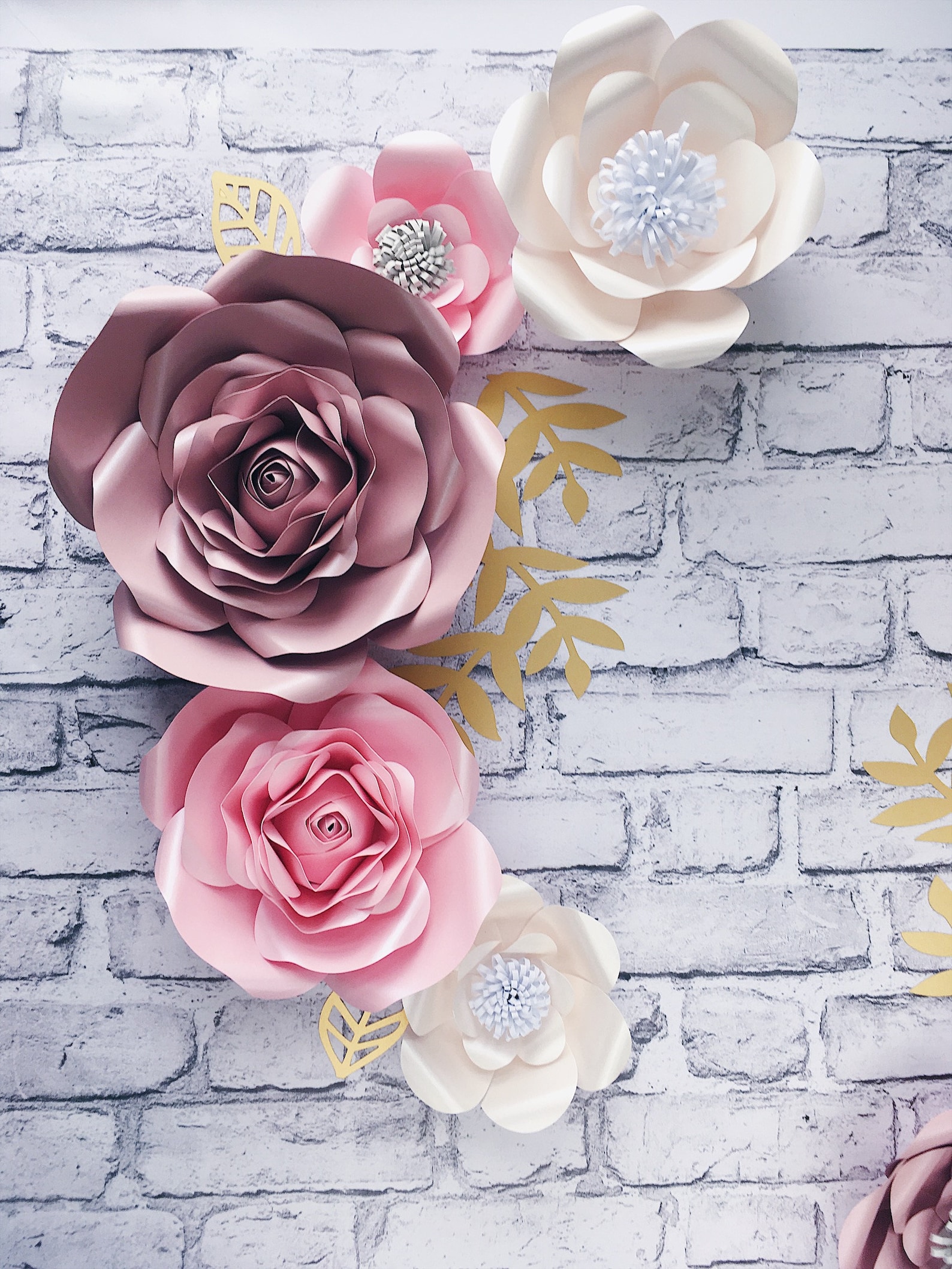 PAPER FLOWER WALL Decor, Blush Nursery Decor, 3d Paper Roses Backdrop ...