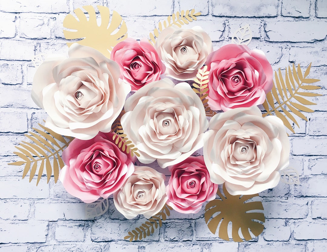 3D PAPER FLOWERS WALL, Roses Wall Art, Floral Nursery Girl Decor ...