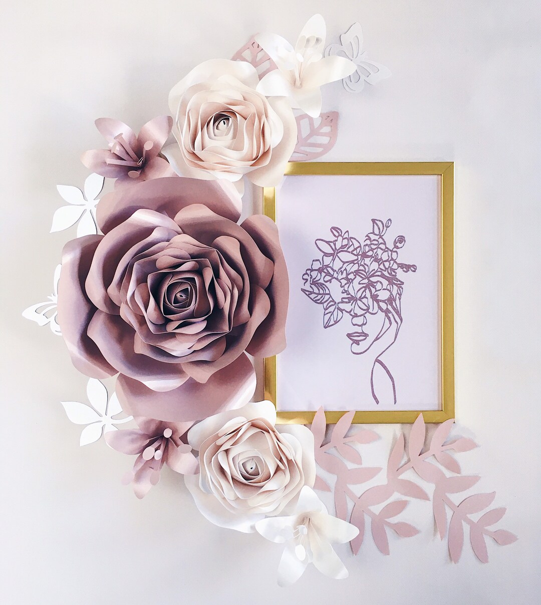 ROSE GOLD PAPER Flowers - Nursery Wall Decor, Floral Nursery, Baby ...