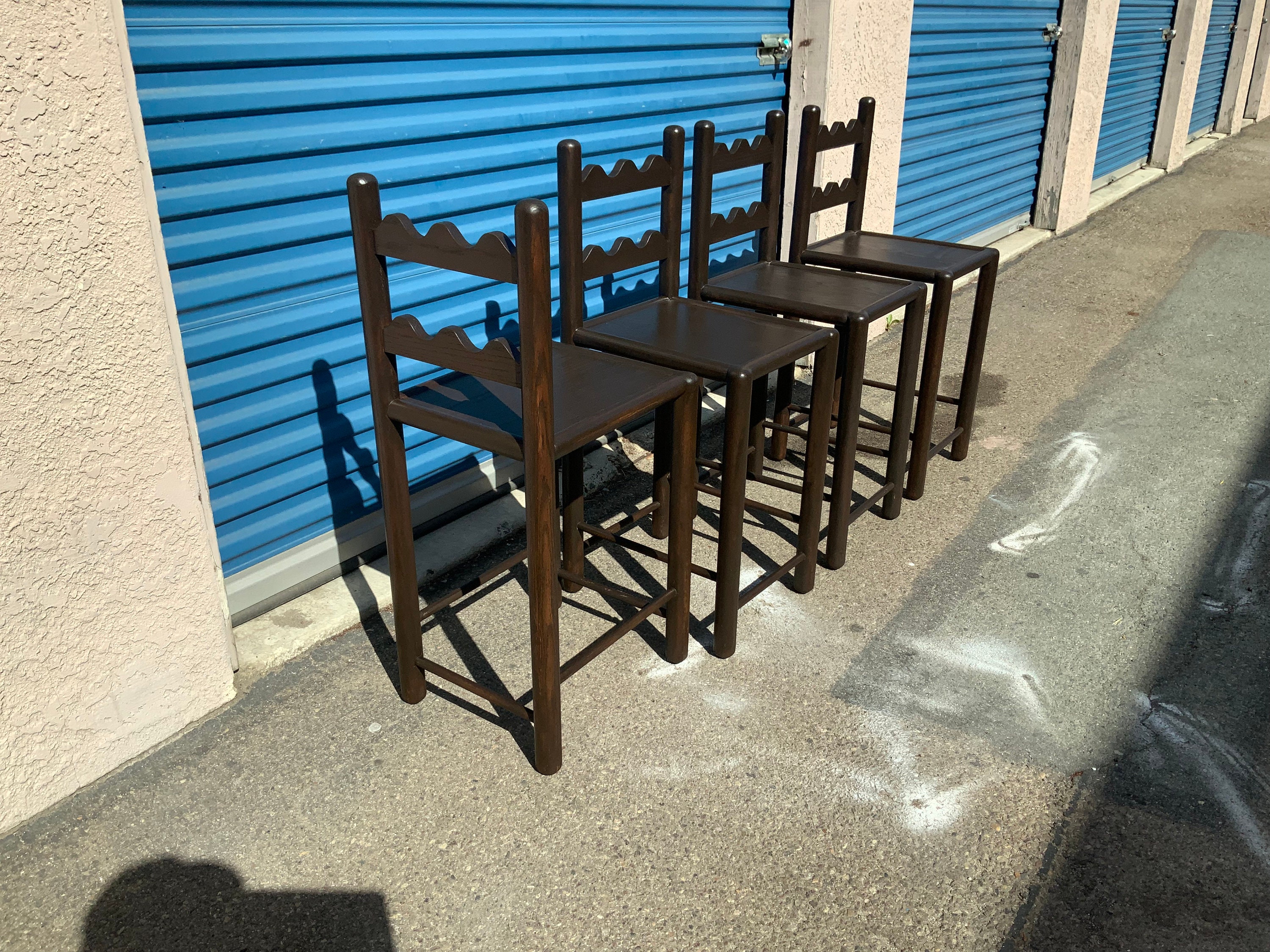 Solid Oak Country French Bar Stools-4 - Etsy