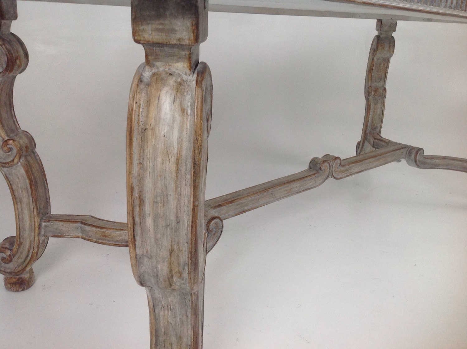 Stunning Cottage Shabby Chic Dining Table Gray Ceruse - Etsy