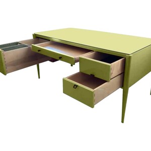 Mid 20th Century Lacquered Green Writing Desk - Etsy
