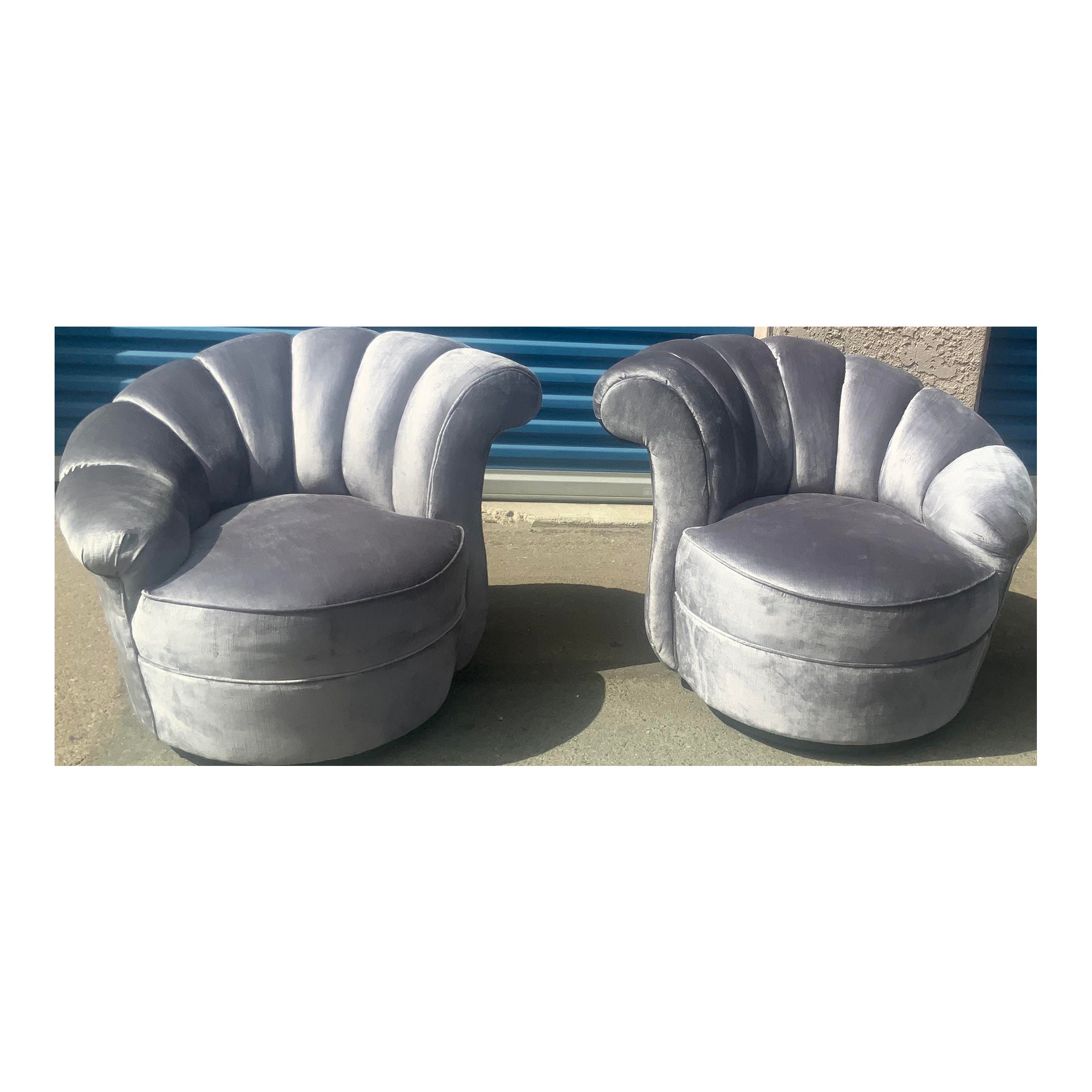 Modern Fan Back Swivel Lounge Chairs - Etsy