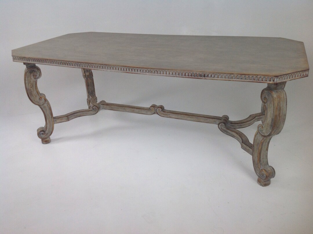 Stunning Cottage Shabby Chic Dining Table Gray Ceruse - Etsy