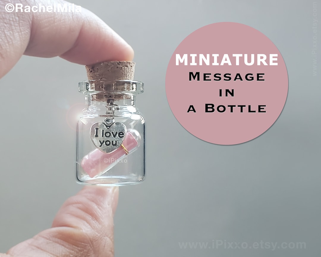 Capsule Message Mini Bottle: Secret Note, I Love You Charm - Etsy