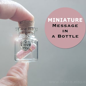 Capsule Message Mini Bottle: Secret Note, I Love You Charm - Etsy