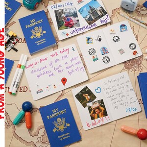 Blank Passport Travel Journal, Include a REAL 2x2" Passport Style Print ...