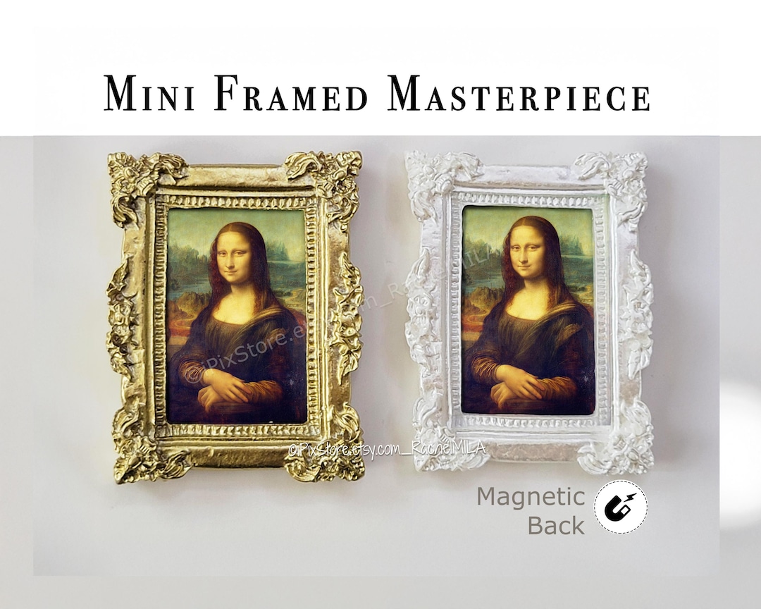 Mini Framed Mona Lisa Print – Iconic Masterpiece in Vintage Resin Frame ...