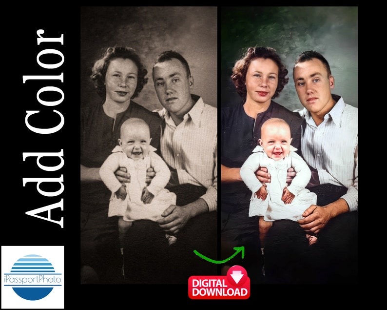 Colorize Photo Restoration Old Photo Restore Add Color to an | Etsy