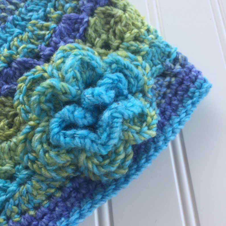 3–10-year-old Crochet Sea Glass Colored, Shell Hat With Flower ...