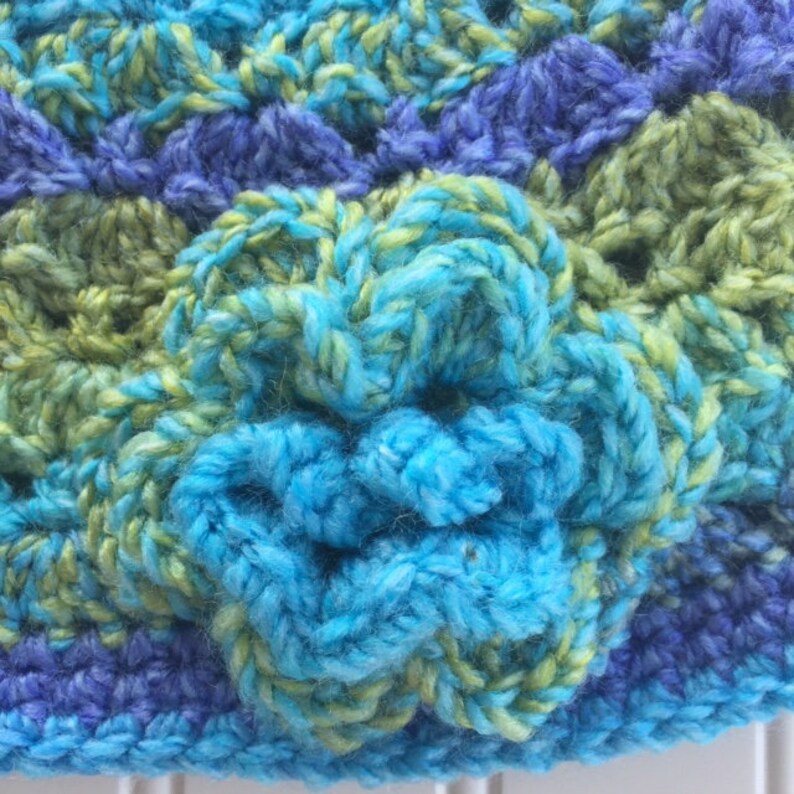 3–10-year-old Crochet Sea Glass Colored, Shell Hat With Flower ...