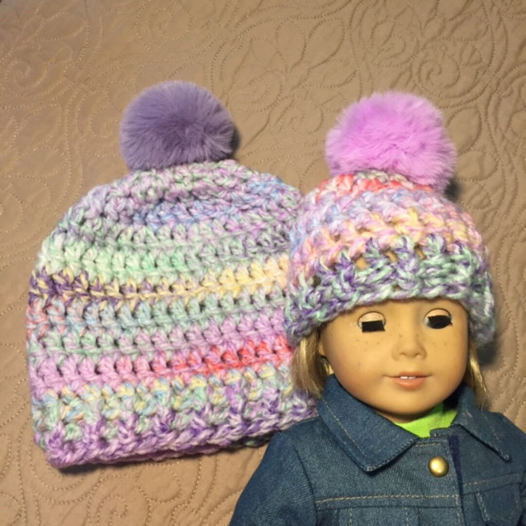 Matching Doll and Me Crochet Hats Dolly and Me Beanie 18" Doll Hat ...