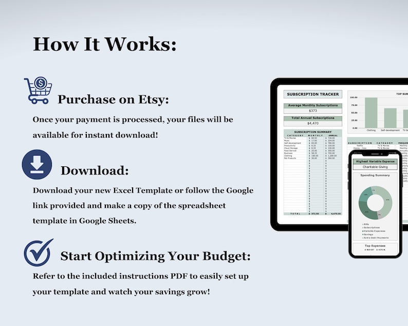 Simple Budget Spreadsheet Bundle Excel Template Google Sheets Budget ...