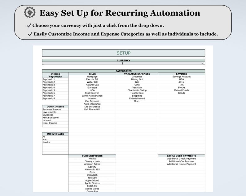 Biweekly Budget by Paycheck Spreadsheet Excel Template Google Sheets ...