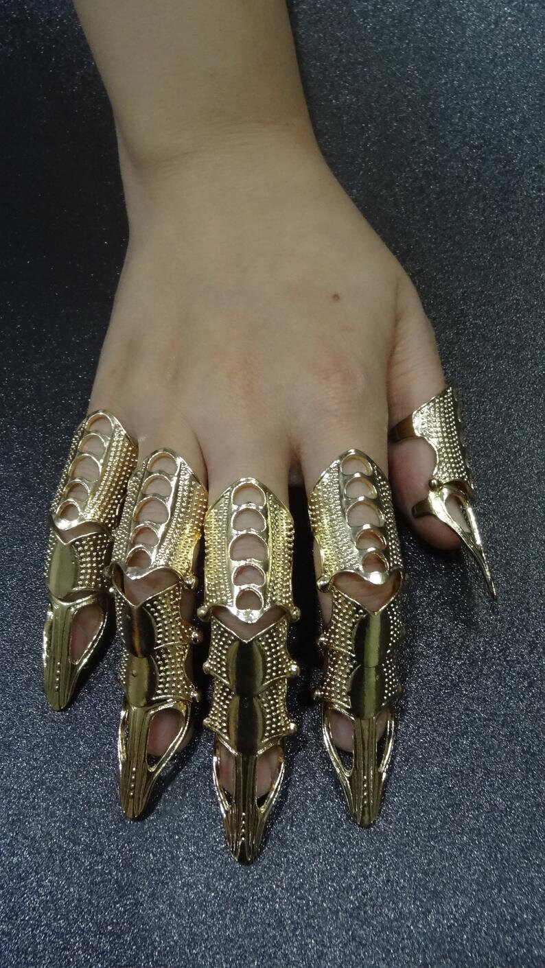 Gold Armour Claws Set of 5 or 10 Gold Claw Rings, Claws, Kitten Claws ...
