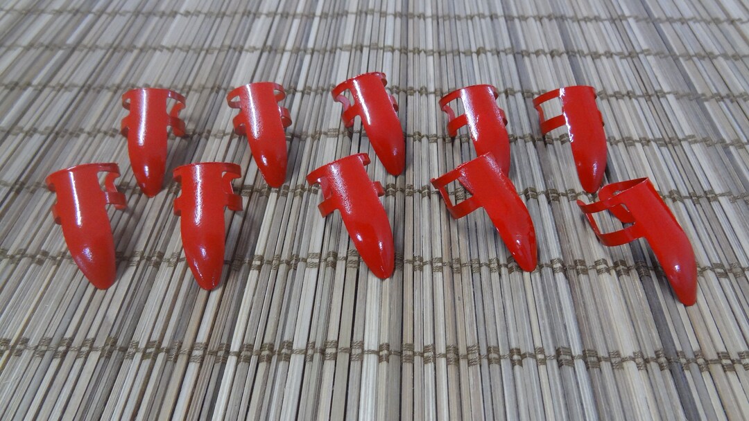 Adjustable Stainless Steel Claws red Color Set of 5 or 10 Stainless ...