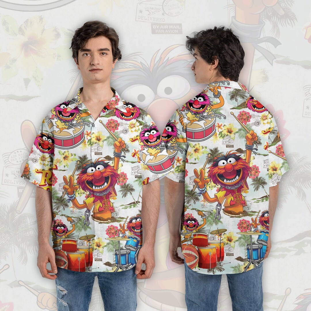 Animal Muppet Hawaiian Shirt, Pineapple Print Muppet Shirt, Kermit ...