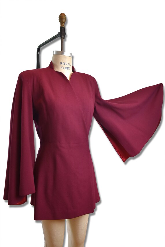 1940s Lilli Ann black label kimono sleeve wool crepe … - Gem