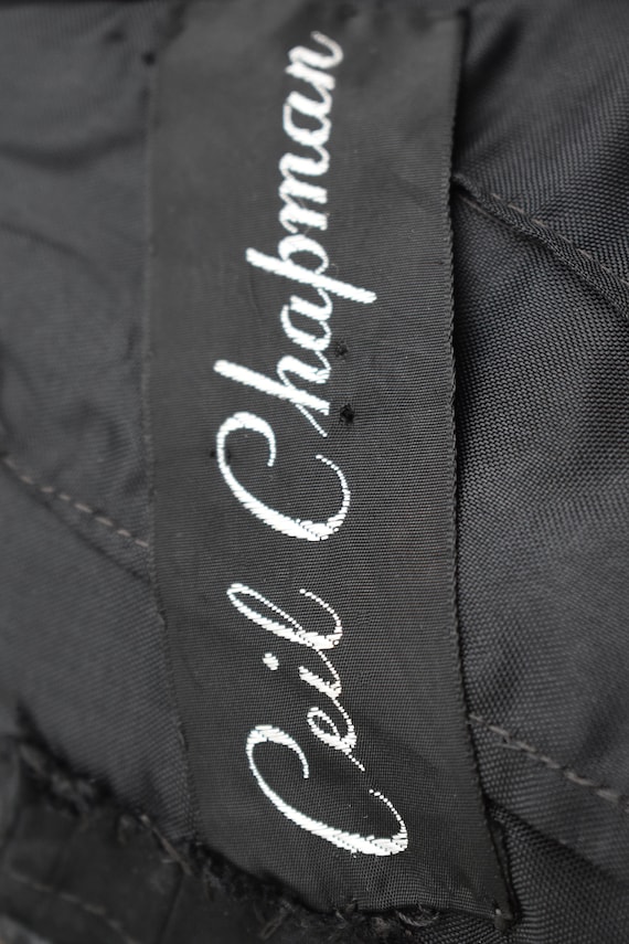 1950s 1960s Ceil Chapman vintage designer silk black … - Gem